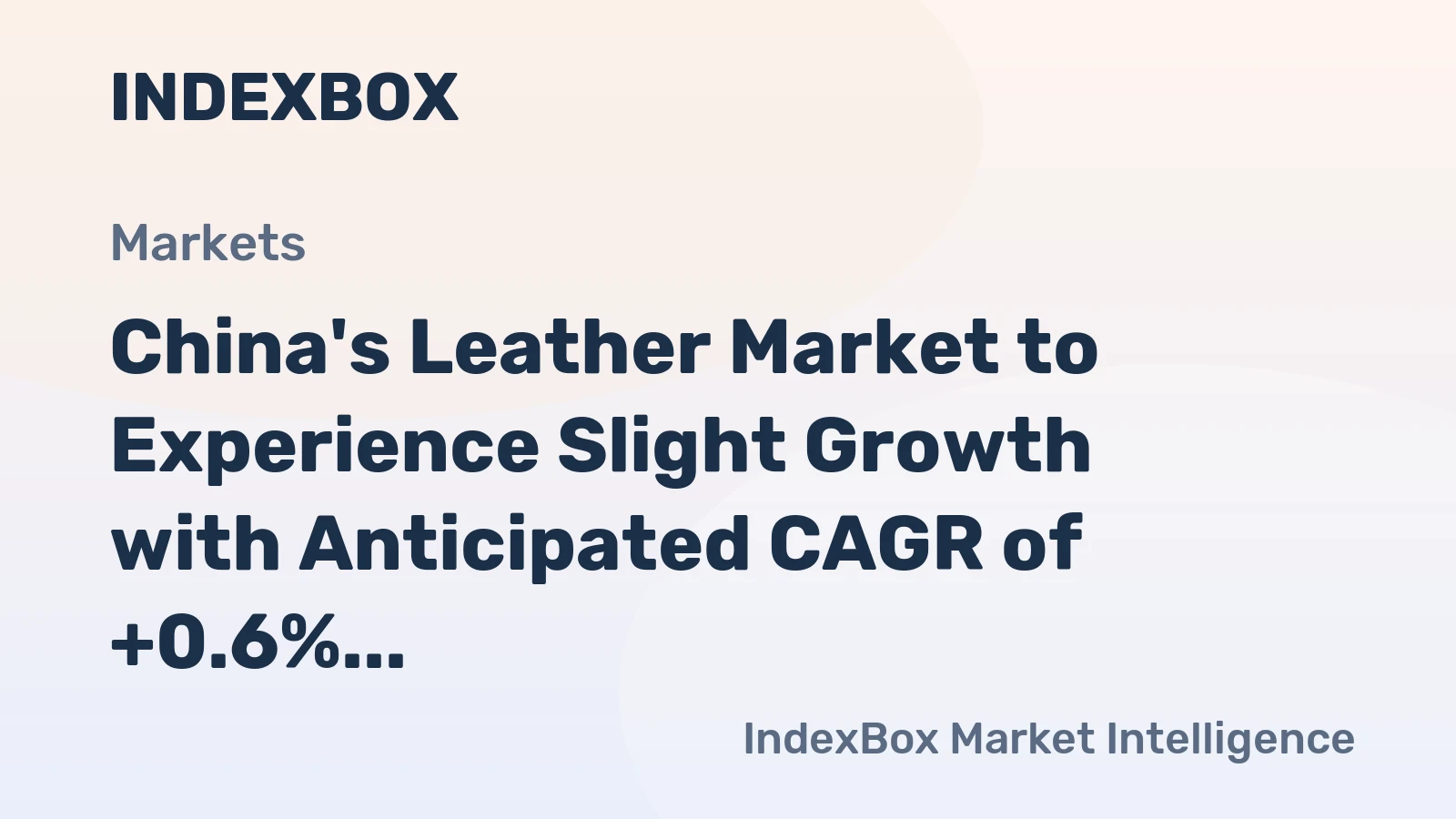 China's Leather Market to Experience Slight Growth with Anticipated CAGR of +0.6%
