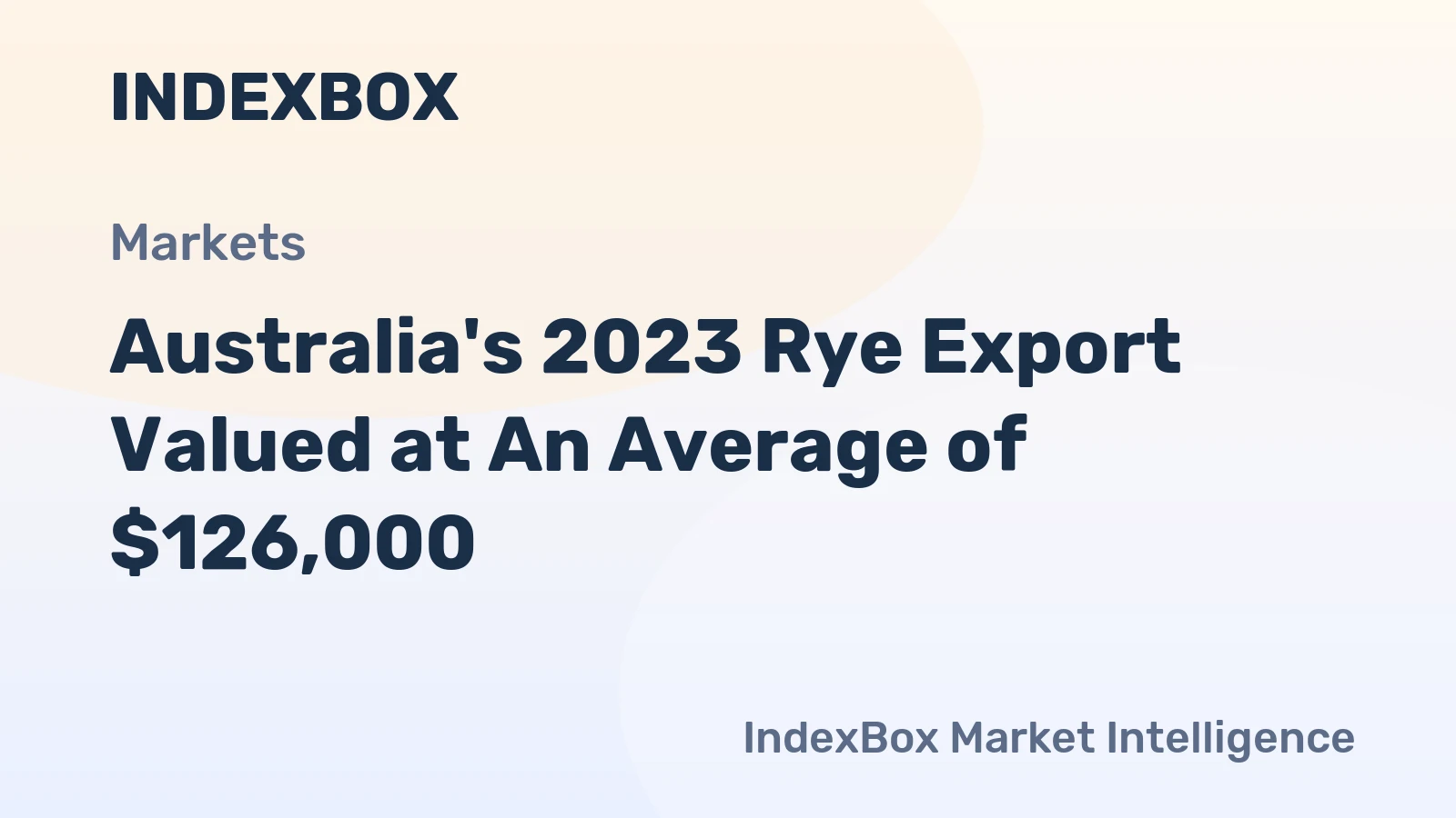 Australia's 2023 Rye Export Valued at An Average of $126,000