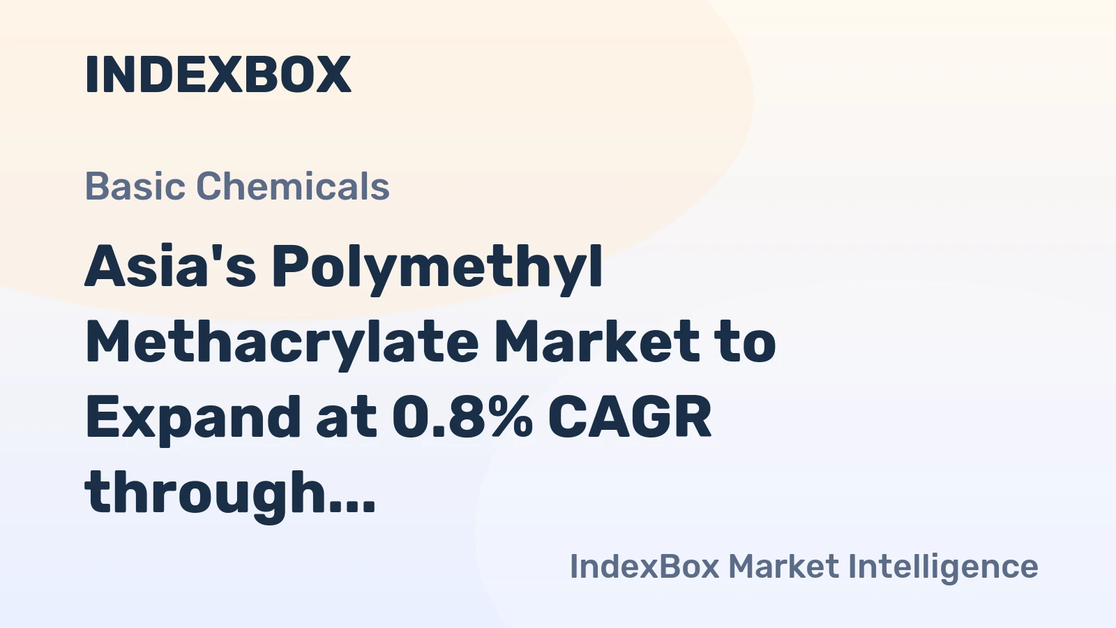 Asia's Polymethyl Methacrylate Market to Expand at 0.8% CAGR through 2035