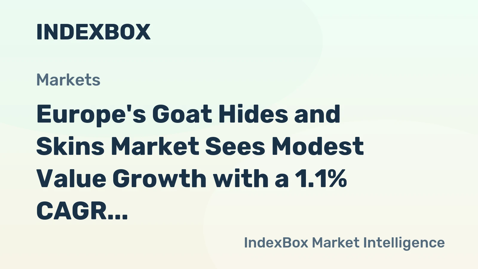 Europe's Goat Hides and Skins Market Sees Modest Value Growth with a 1.1% CAGR