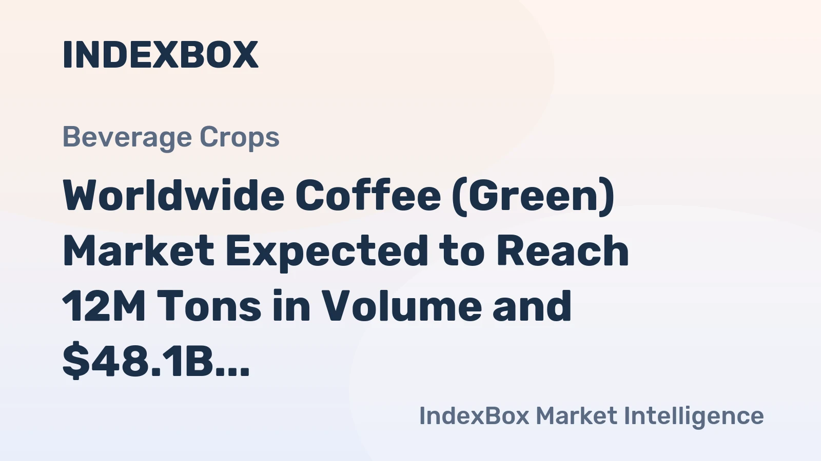 Worldwide Coffee (Green) Market Expected to Reach 12M Tons in Volume and $48.1B in Value by 2035