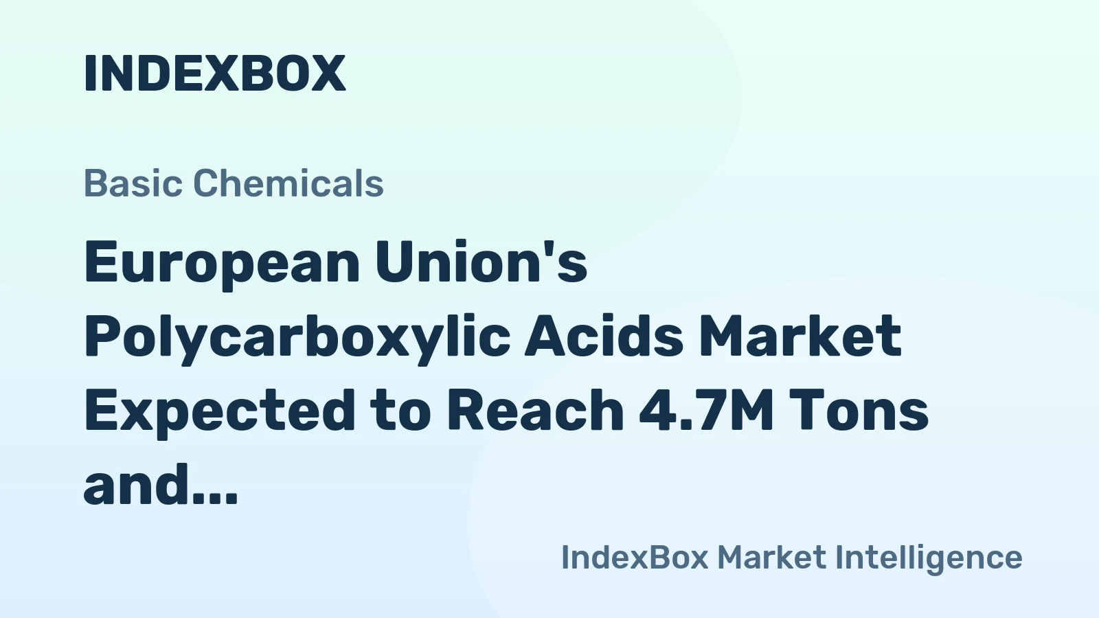 European Union's Polycarboxylic Acids Market Expected to Reach 4.7M Tons and $7.6B by 2035