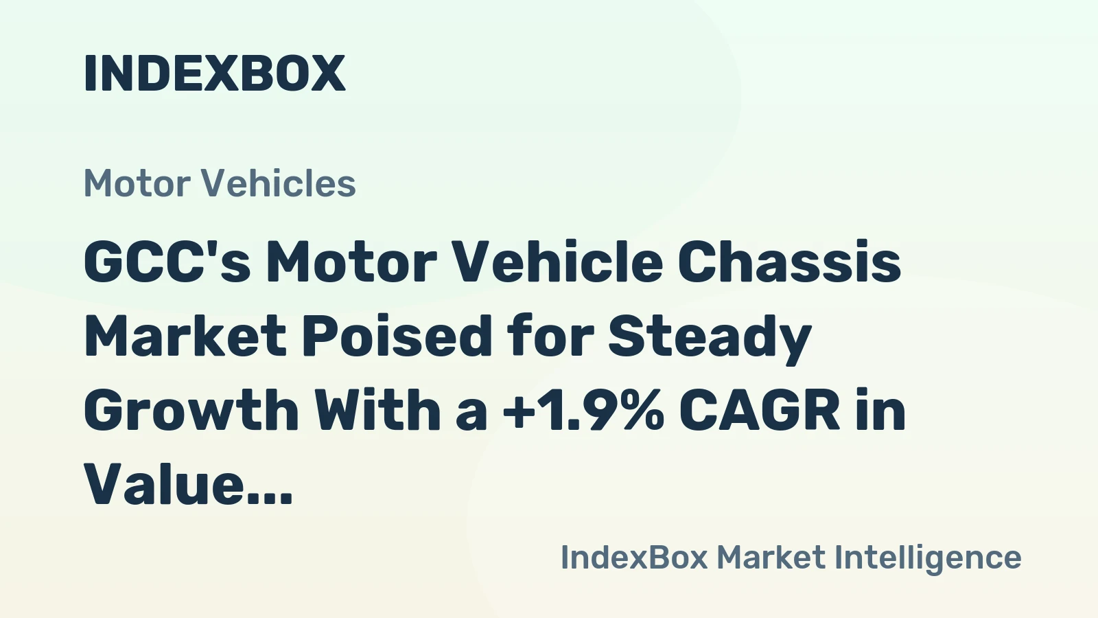 GCC's Motor Vehicle Chassis Market Poised for Steady Growth With a +1.9% CAGR in Value Through 2035