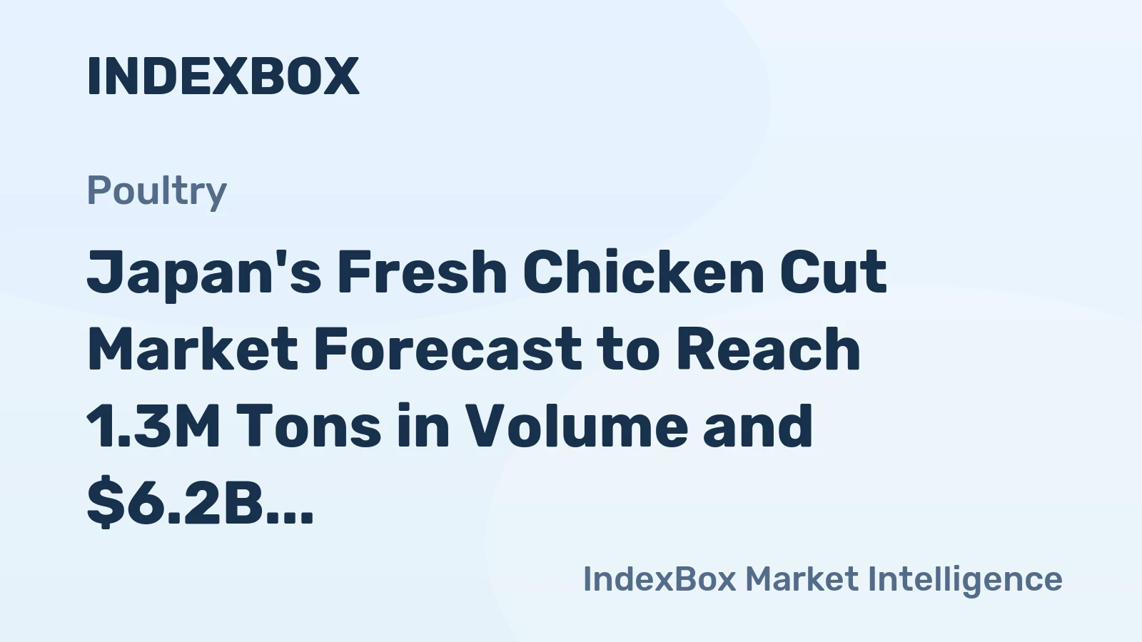Japan's Fresh Chicken Cut Market Forecast to Reach 1.3M Tons in Volume and $6.2B in Value by 2035
