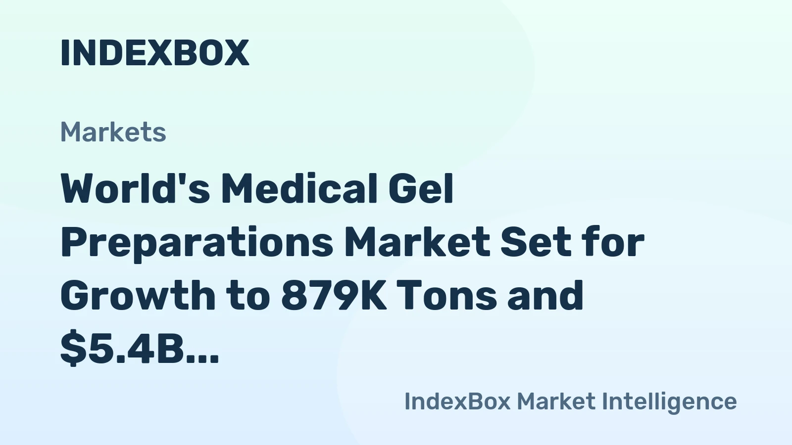 World's Medical Gel Preparations Market Set for Growth to 879K Tons and $5.4B