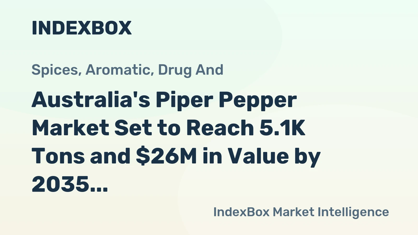 Australia's Piper Pepper Market Set to Reach 5.1K Tons and $26M in Value by 2035