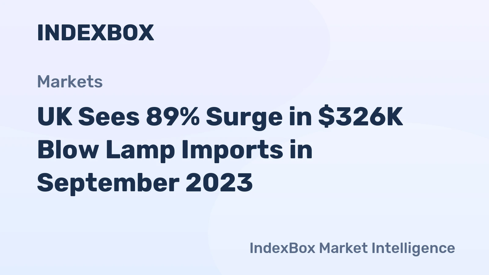 UK Sees 89% Surge in $326K Blow Lamp Imports in September 2023