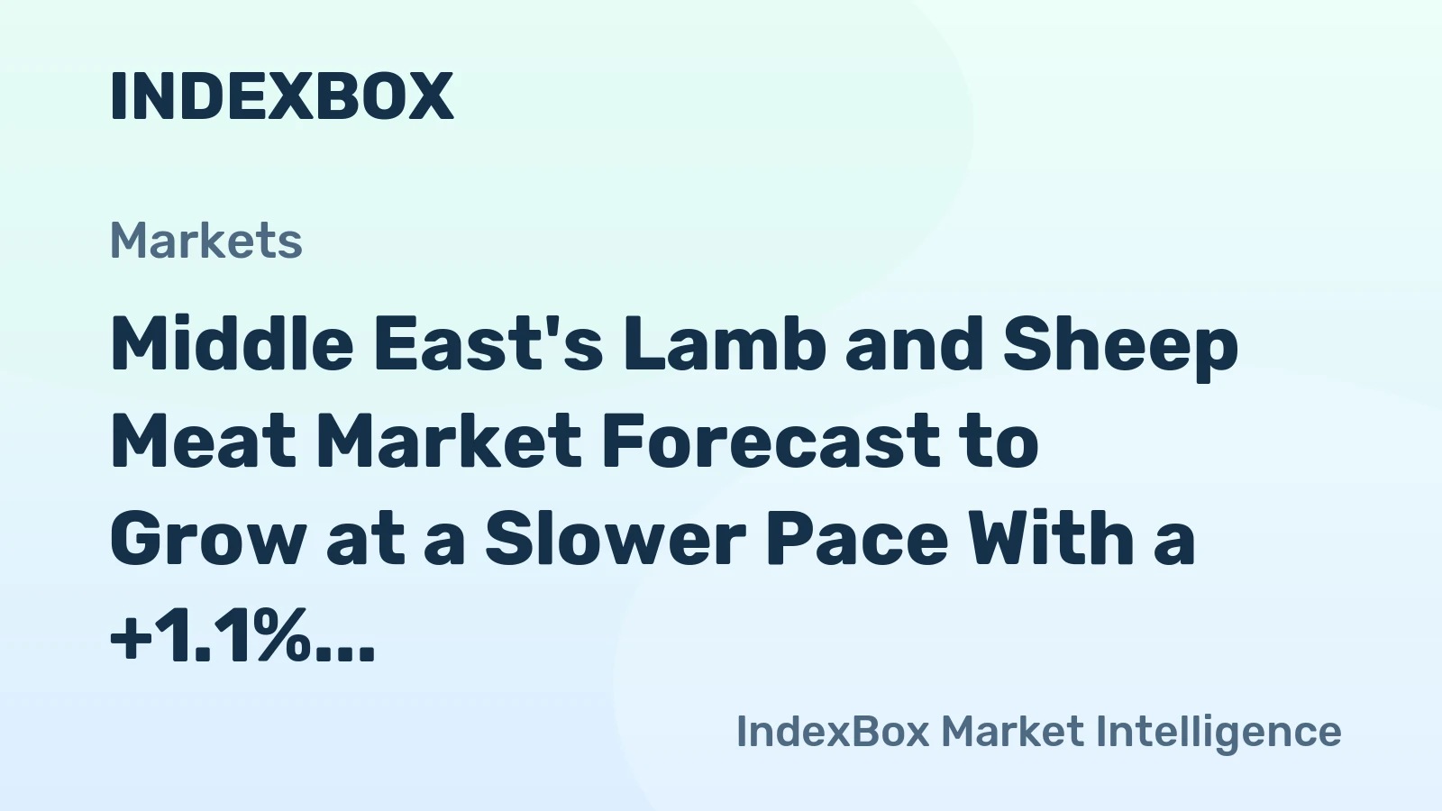 Middle East's Lamb and Sheep Meat Market Forecast to Grow at a Slower Pace With a +1.1% CAGR in Value