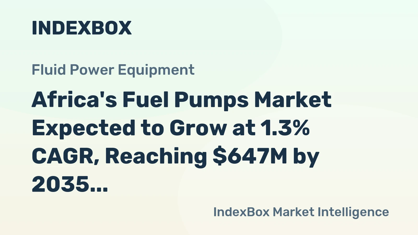Africa's Fuel Pumps Market Expected to Grow at 1.3% CAGR, Reaching $647M by 2035