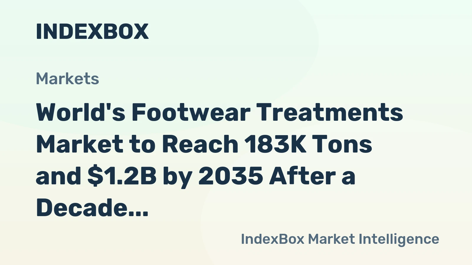 World's Footwear Treatments Market to Reach 183K Tons and $1.2B by 2035 After a Decade of Stagnation
