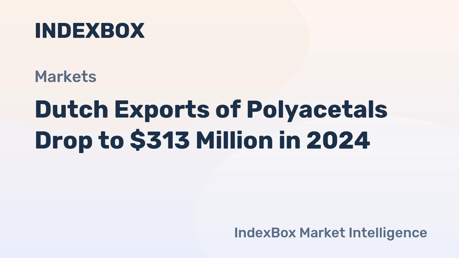 Dutch Exports of Polyacetals Drop to $313 Million in 2024