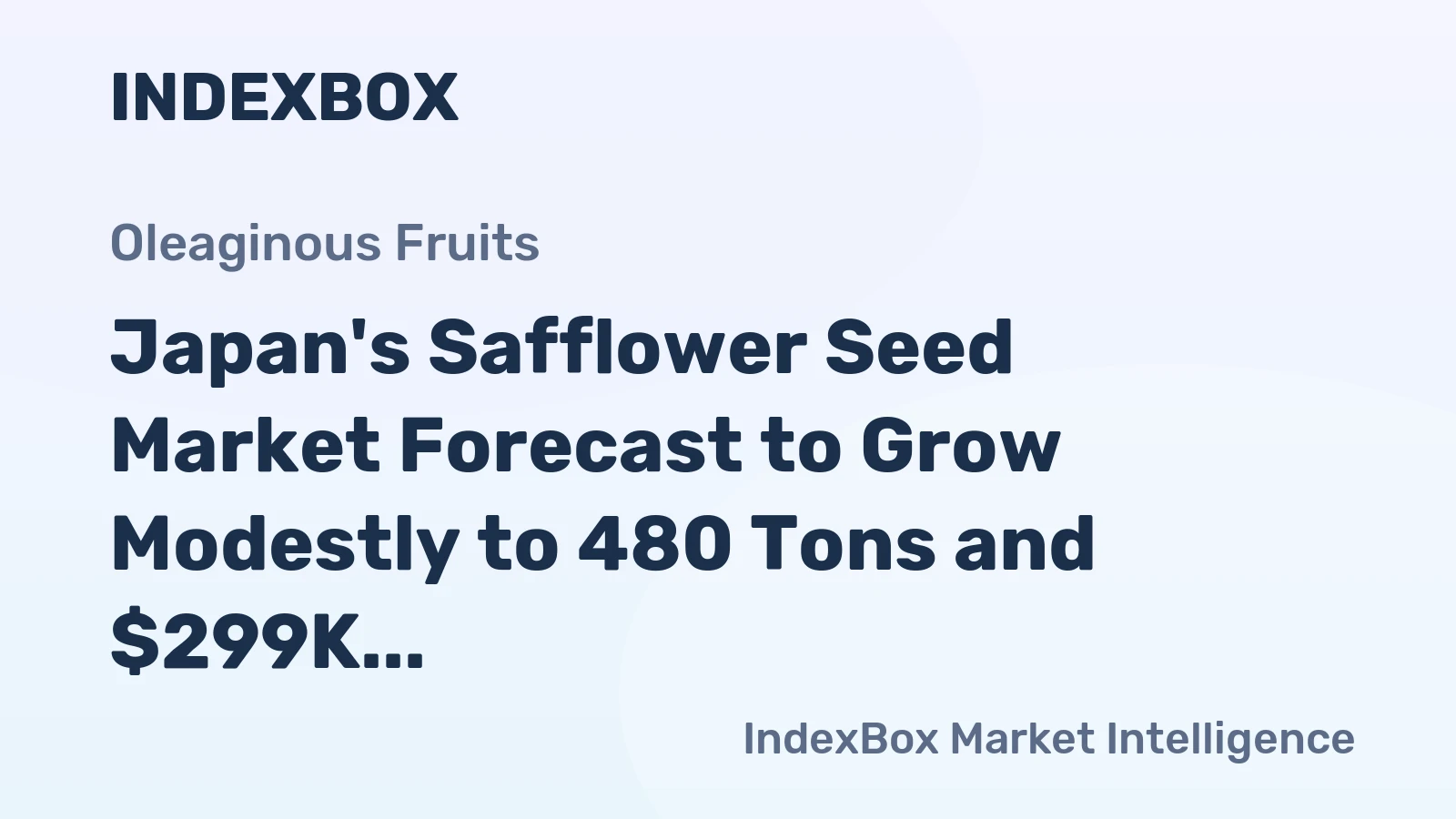 Japan's Safflower Seed Market Forecast to Grow Modestly to 480 Tons and $299K by 2035
