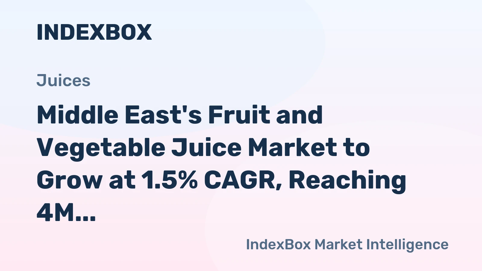 Middle East's Fruit and Vegetable Juice Market to Grow at 1.5% CAGR, Reaching 4M Tons by 2035