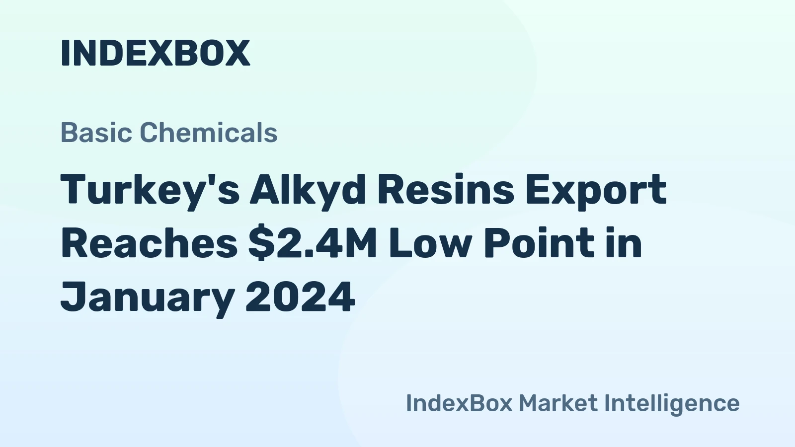 Turkey's Alkyd Resins Export Reaches $2.4M Low Point in January 2024