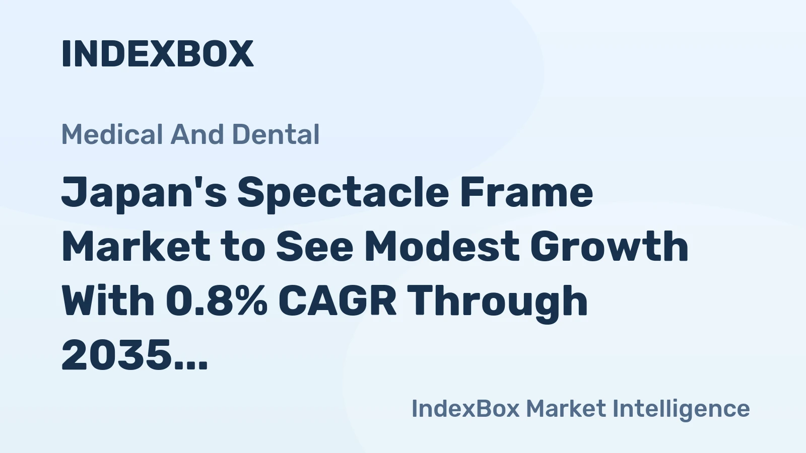 Japan's Spectacle Frame Market to See Modest Growth With 0.8% CAGR Through 2035