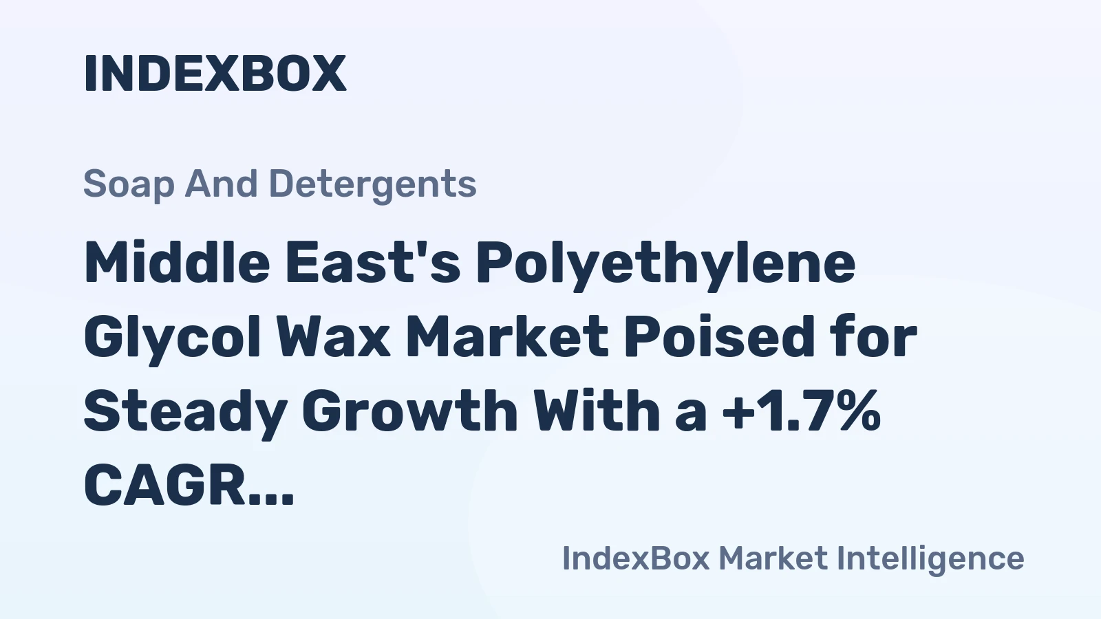Middle East's Polyethylene Glycol Wax Market Poised for Steady Growth With a +1.7% CAGR Forecast