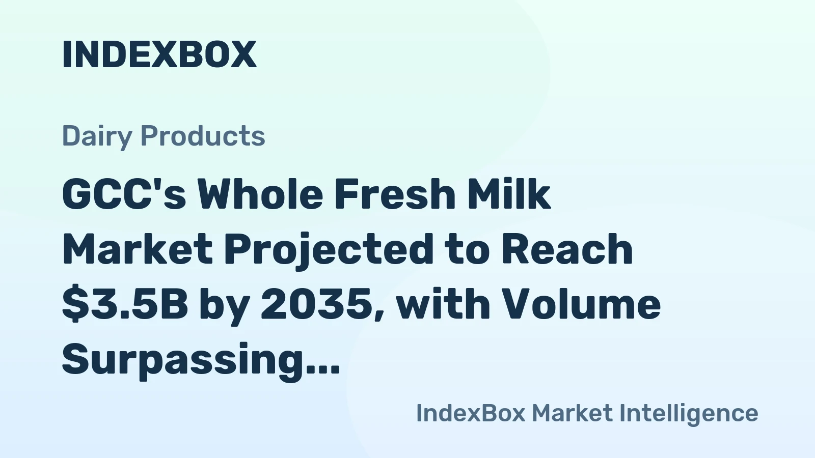 GCC's Whole Fresh Milk Market Projected to Reach $3.5B by 2035, with Volume Surpassing 4.2M Tons