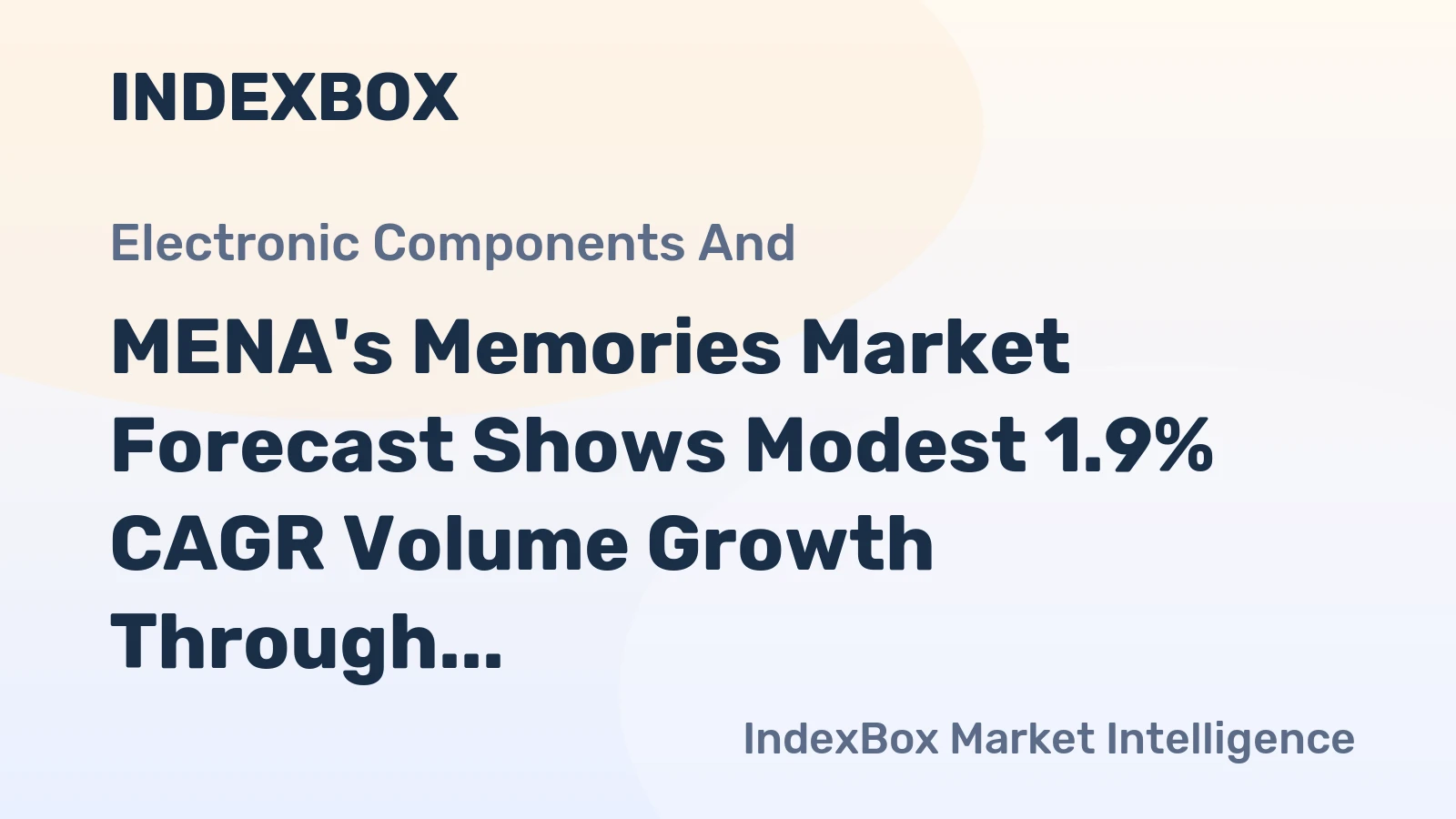 MENA's Memories Market Forecast Shows Modest 1.9% CAGR Volume Growth Through 2035