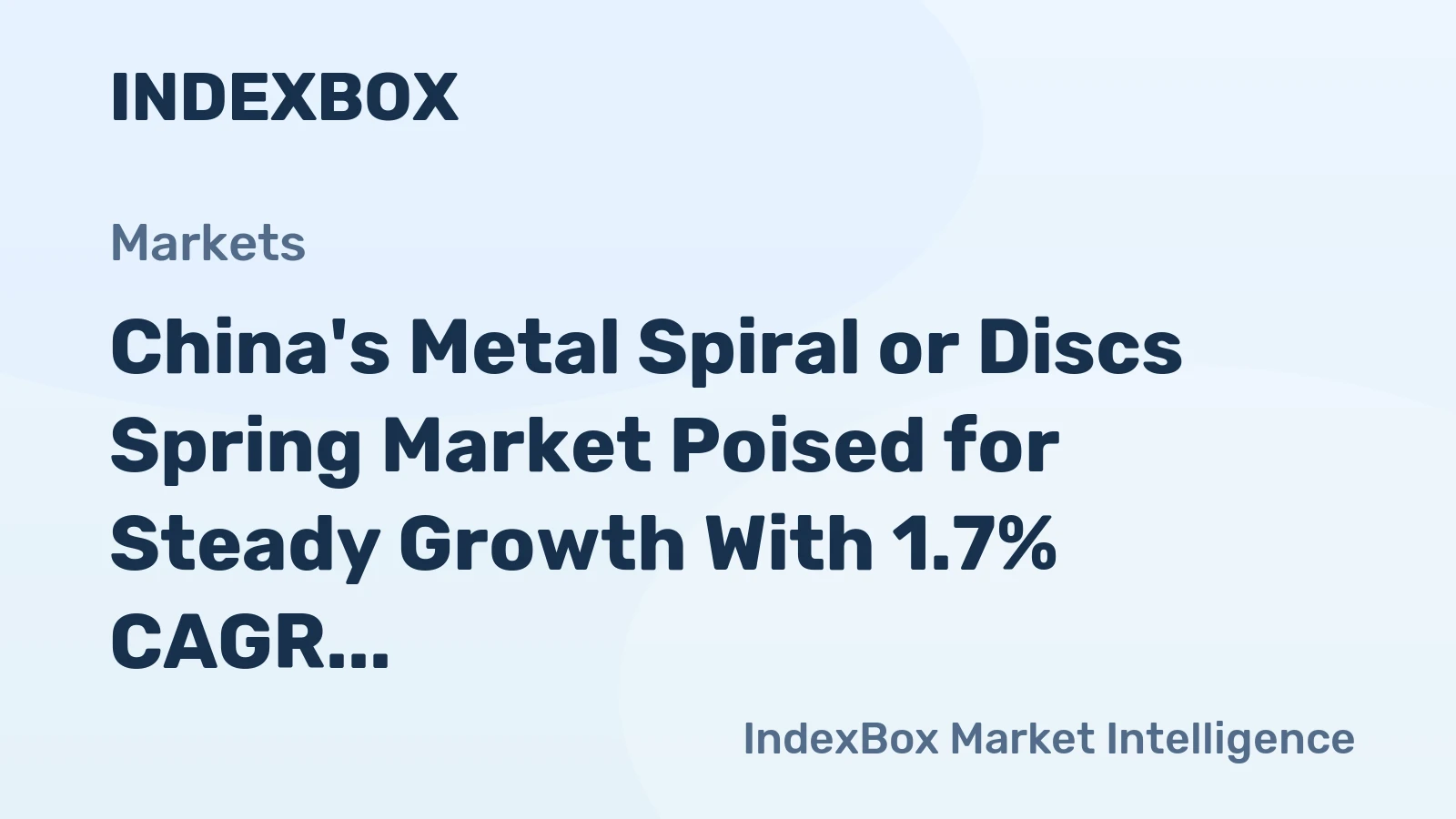 China's Metal Spiral or Discs Spring Market Poised for Steady Growth With 1.7% CAGR Through 2035
