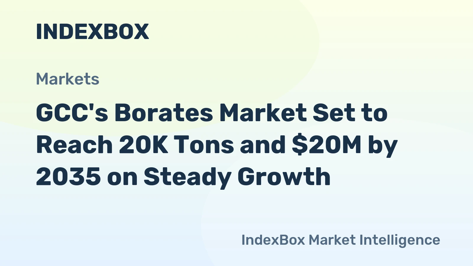 GCC's Borates Market Set to Reach 20K Tons and $20M by 2035 on Steady Growth