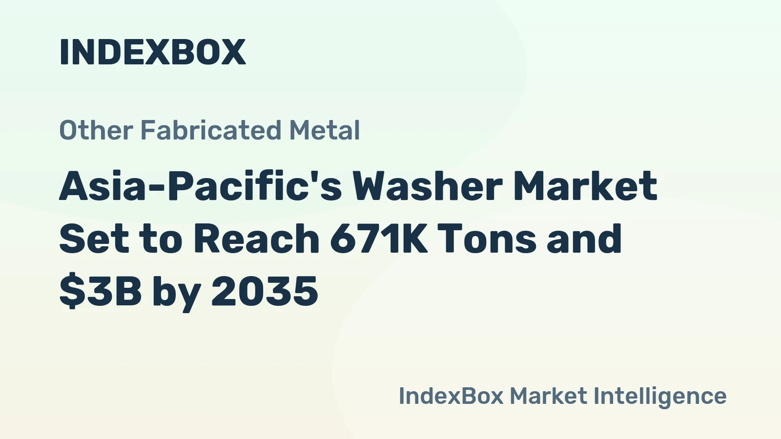 Asia-Pacific's Washer Market Set to Reach 671K Tons and $3B by 2035