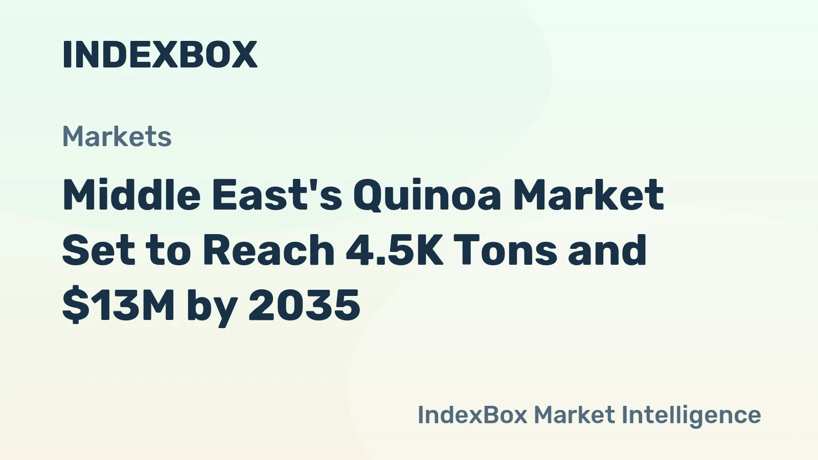 Middle East's Quinoa Market Set to Reach 4.5K Tons and $13M by 2035