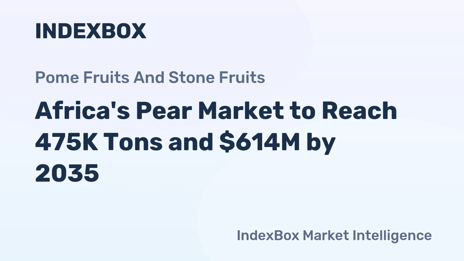 Africa's Pear Market to Reach 475K Tons and $614M by 2035