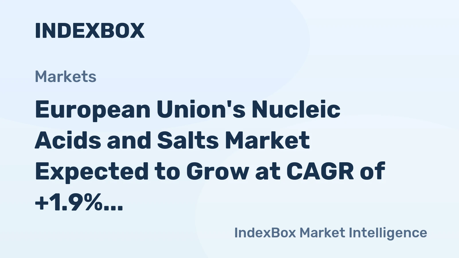 European Union's Nucleic Acids and Salts Market Expected to Grow at CAGR of +1.9% from 2024 to 2035