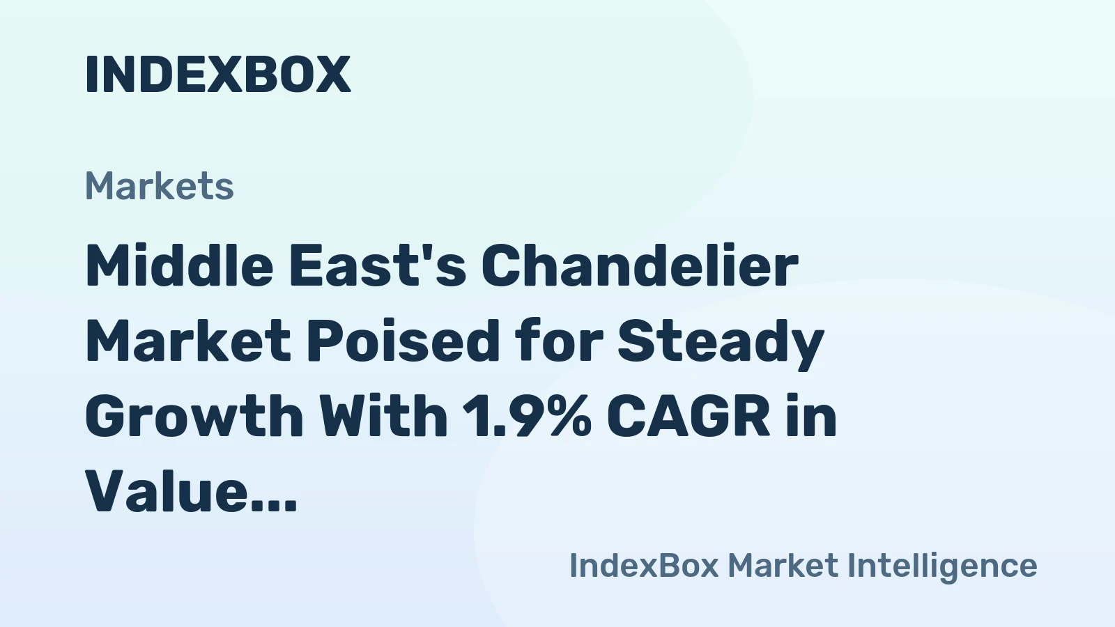 Middle East's Chandelier Market Poised for Steady Growth With 1.9% CAGR in Value
