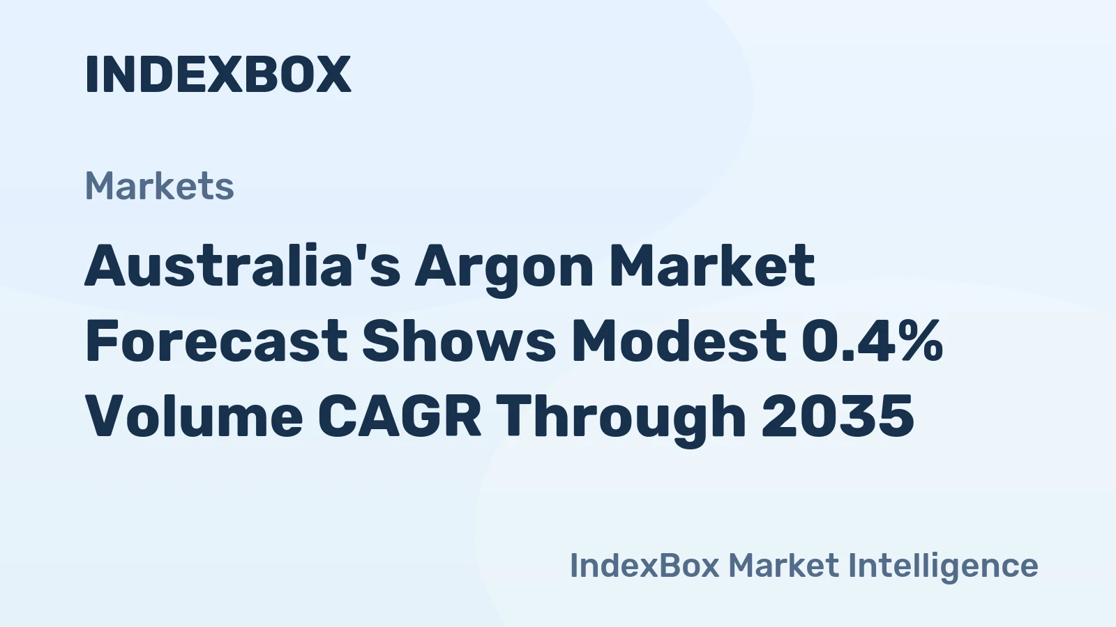 Australia's Argon Market Forecast Shows Modest 0.4% Volume CAGR Through 2035