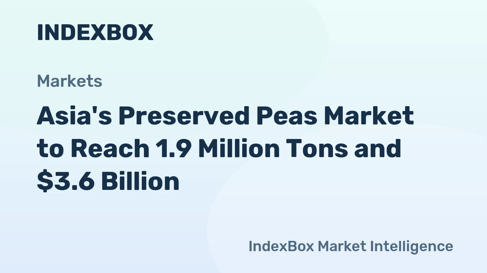 Asia's Preserved Peas Market to Reach 1.9 Million Tons and $3.6 Billion