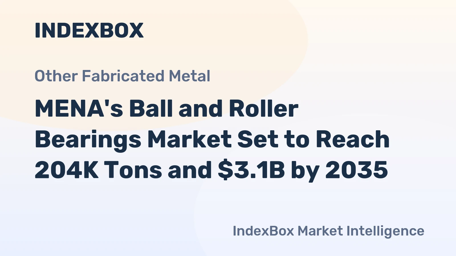 MENA's Ball and Roller Bearings Market Set to Reach 204K Tons and $3.1B by 2035
