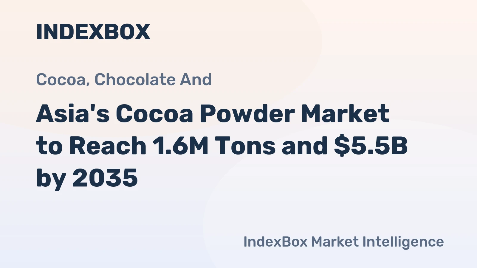 Asia's Cocoa Powder Market to Reach 1.6M Tons and $5.5B by 2035