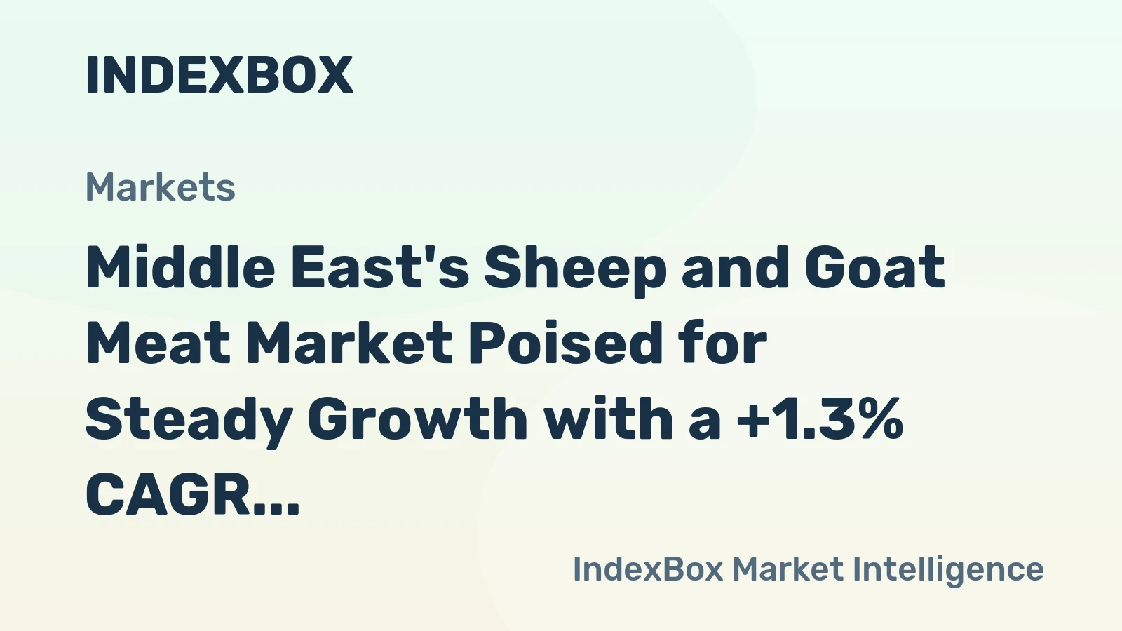 Middle East's Sheep and Goat Meat Market Poised for Steady Growth with a +1.3% CAGR in Value