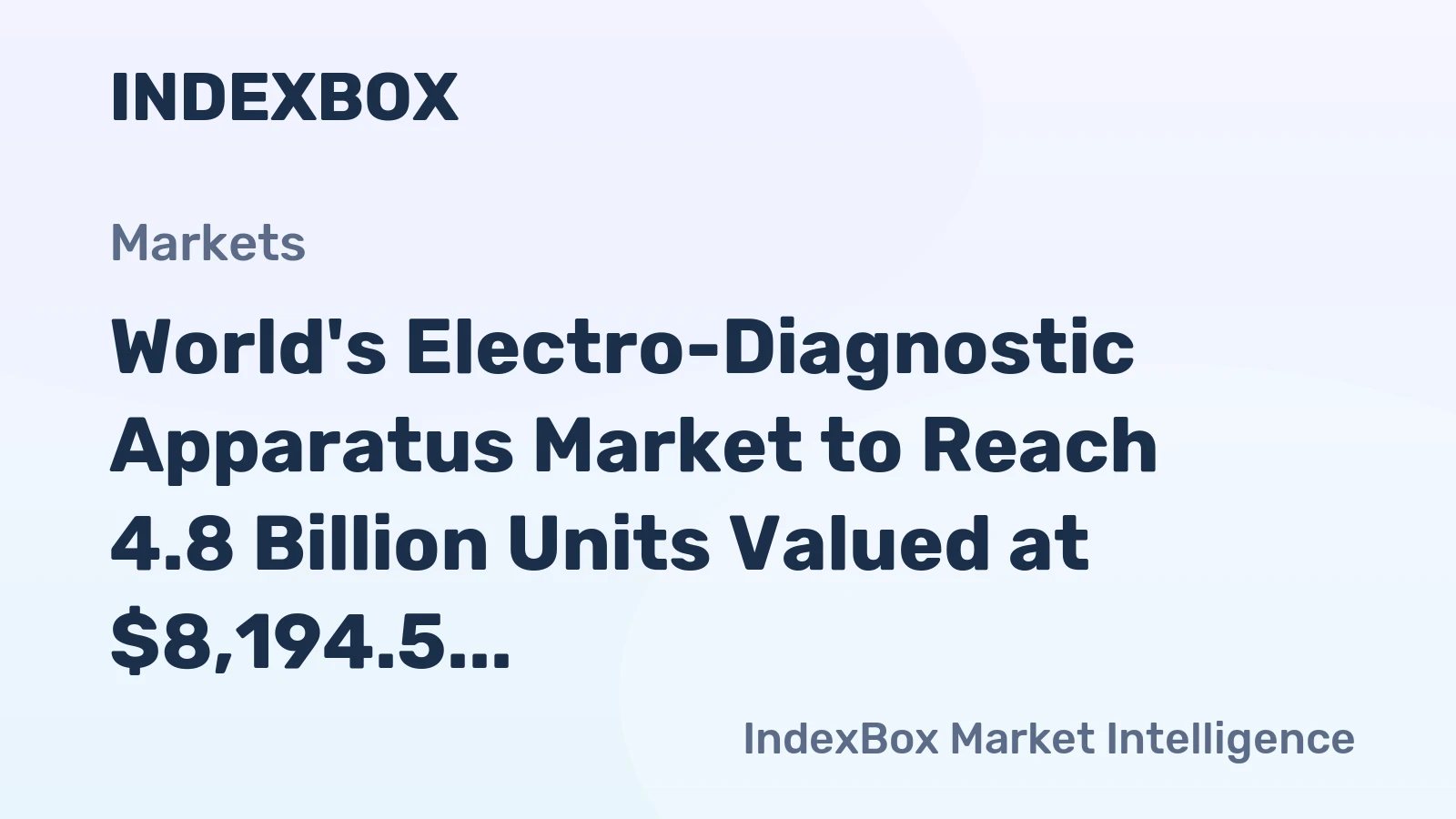 World's Electro-Diagnostic Apparatus Market to Reach 4.8 Billion Units Valued at $8,194.5 Billion by 2035