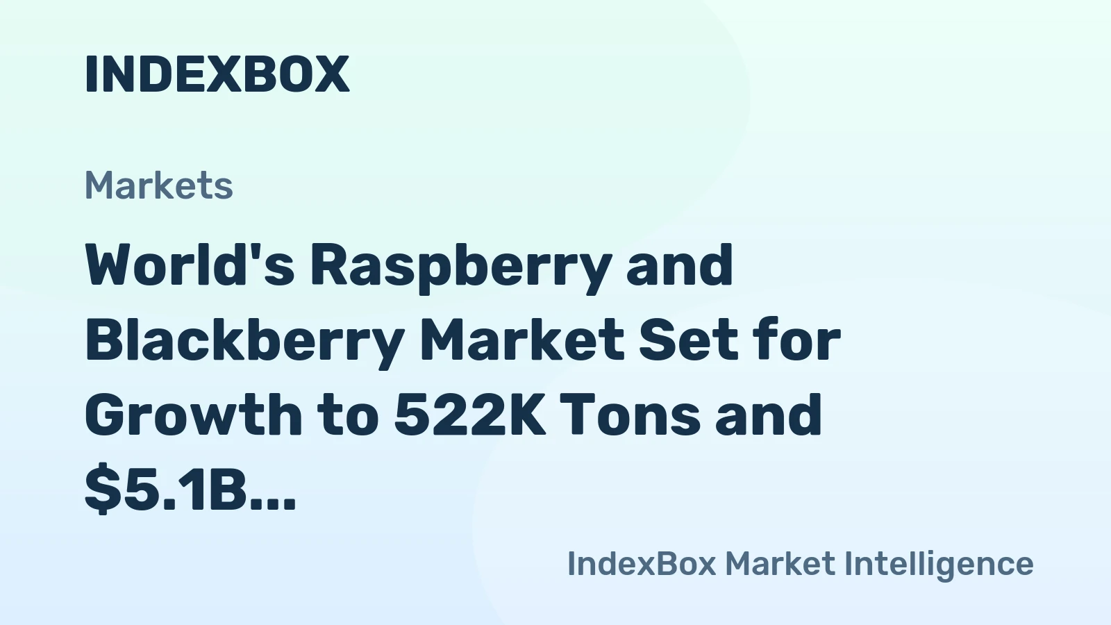World's Raspberry and Blackberry Market Set for Growth to 522K Tons and $5.1B
