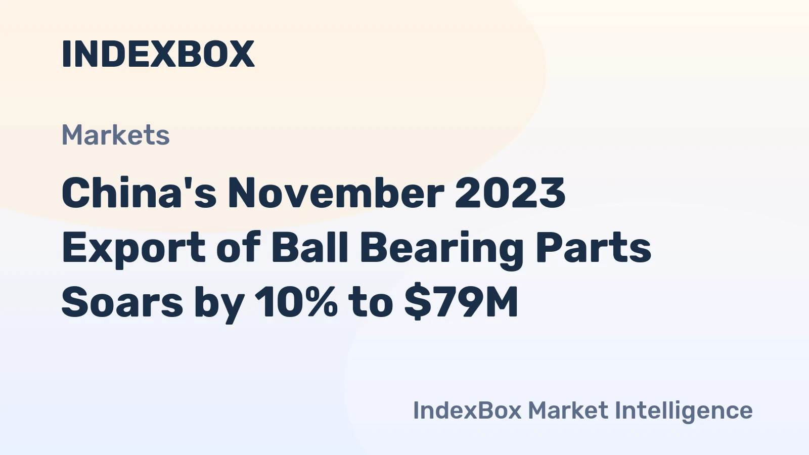 China's November 2023 Export of Ball Bearing Parts Soars by 10% to $79M