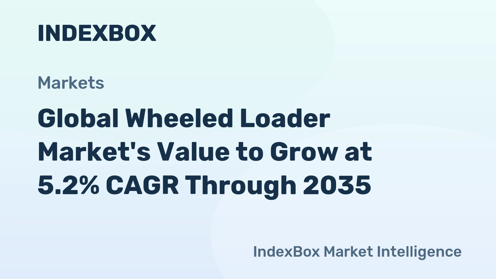 Global Wheeled Loader Market's Value to Grow at 5.2% CAGR Through 2035
