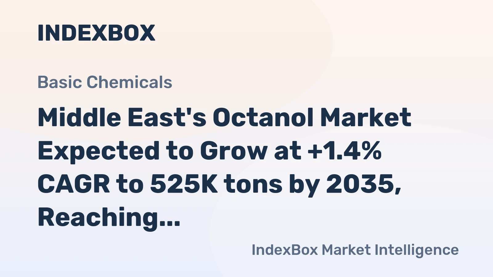 Middle East's Octanol Market Expected to Grow at +1.4% CAGR to 525K tons by 2035, Reaching $997M in Value