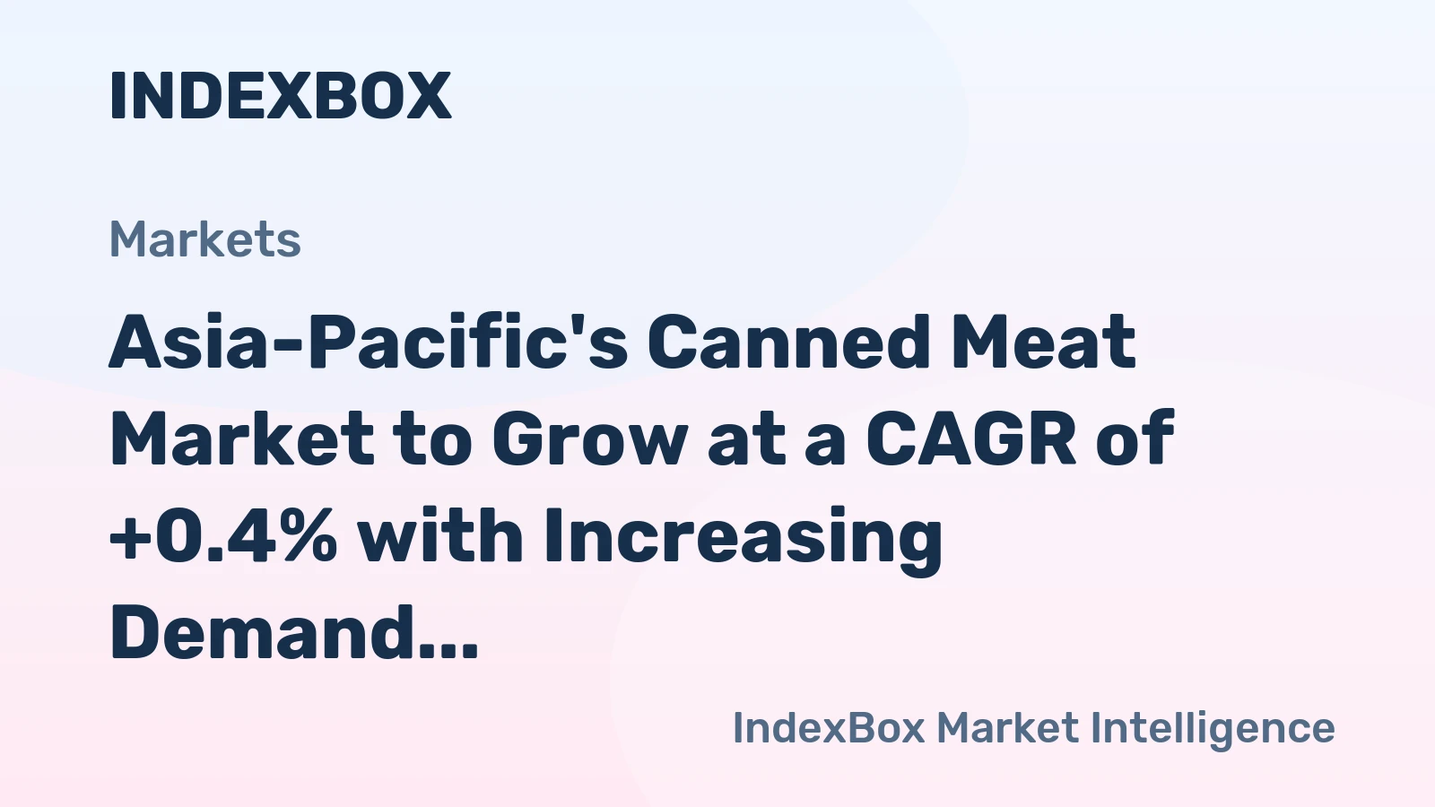 Asia-Pacific's Canned Meat Market to Grow at a CAGR of +0.4% with Increasing Demand