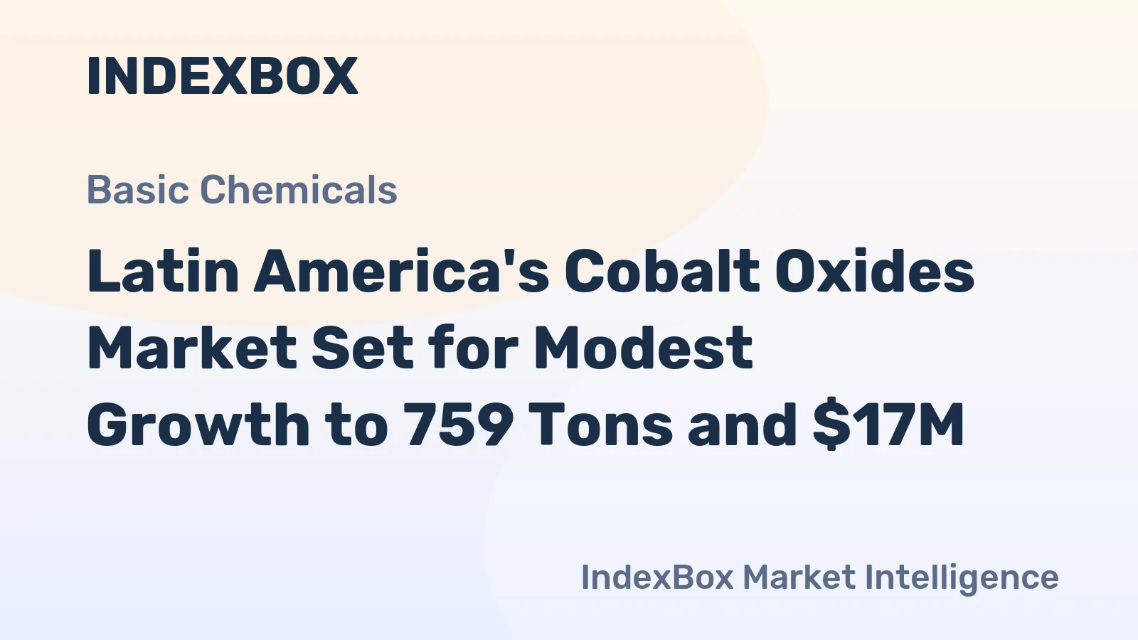 Latin America's Cobalt Oxides Market Set for Modest Growth to 759 Tons and $17M