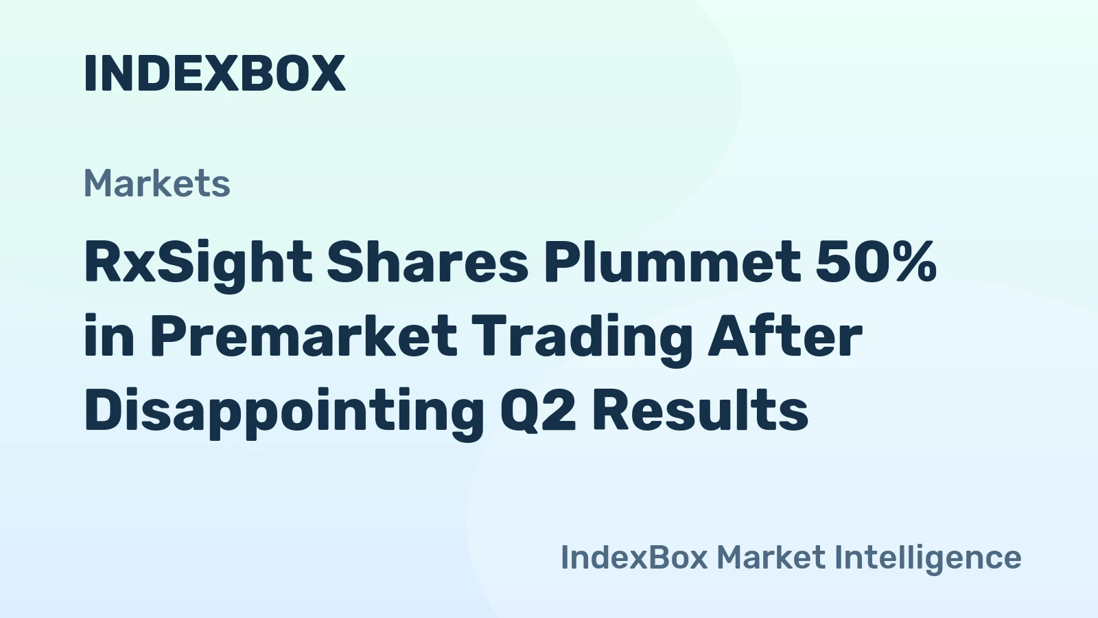 RxSight Shares Plummet 50% in Premarket Trading After Disappointing Q2 Results