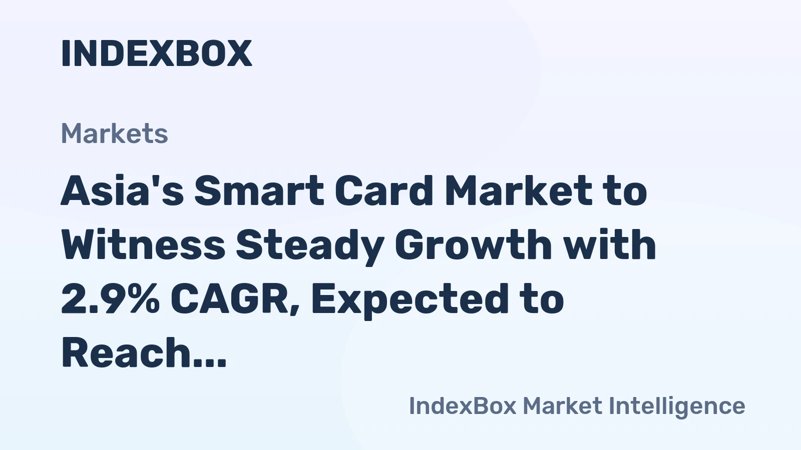 Asia's Smart Card Market to Witness Steady Growth with 2.9% CAGR, Expected to Reach $42.1B by 2035