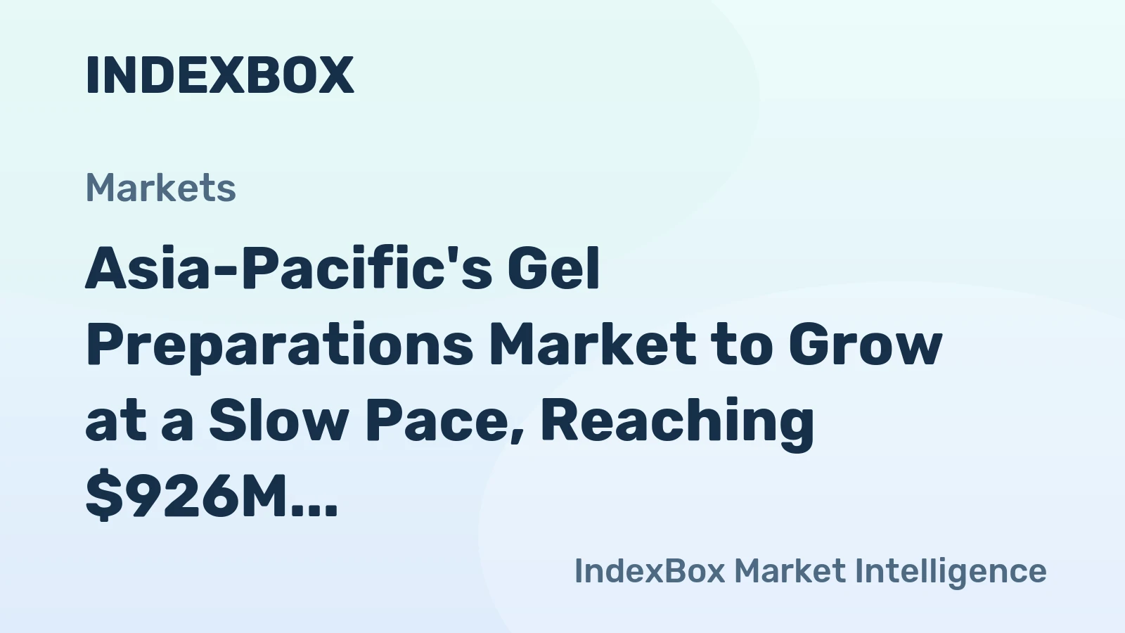 Asia-Pacific's Gel Preparations Market to Grow at a Slow Pace, Reaching $926M by 2035