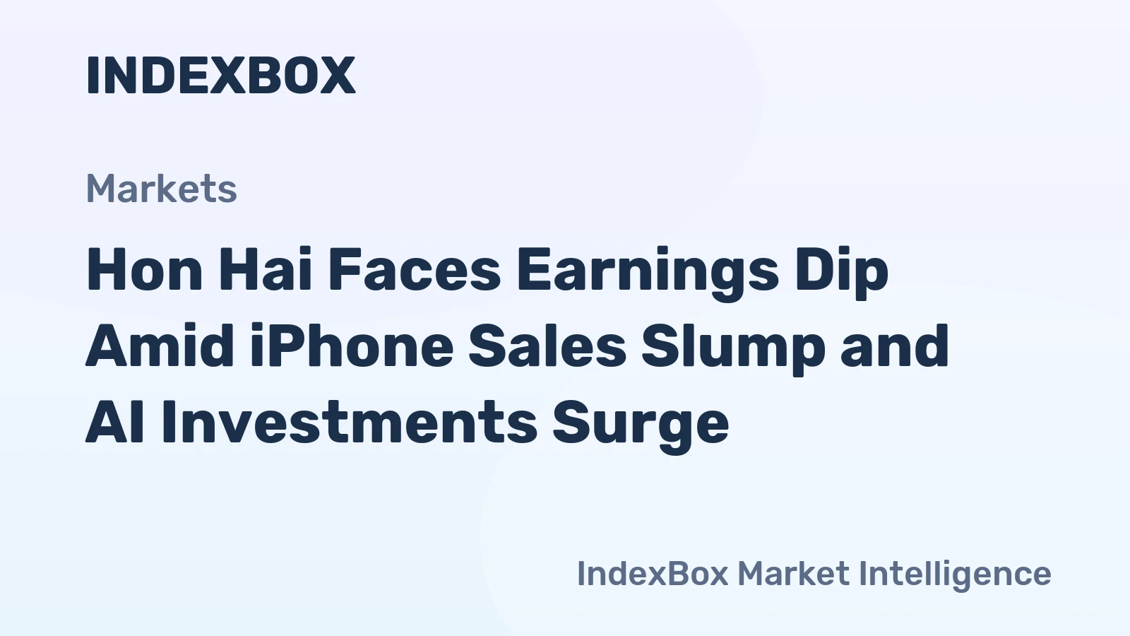 Hon Hai Faces Earnings Dip Amid iPhone Sales Slump and AI Investments Surge