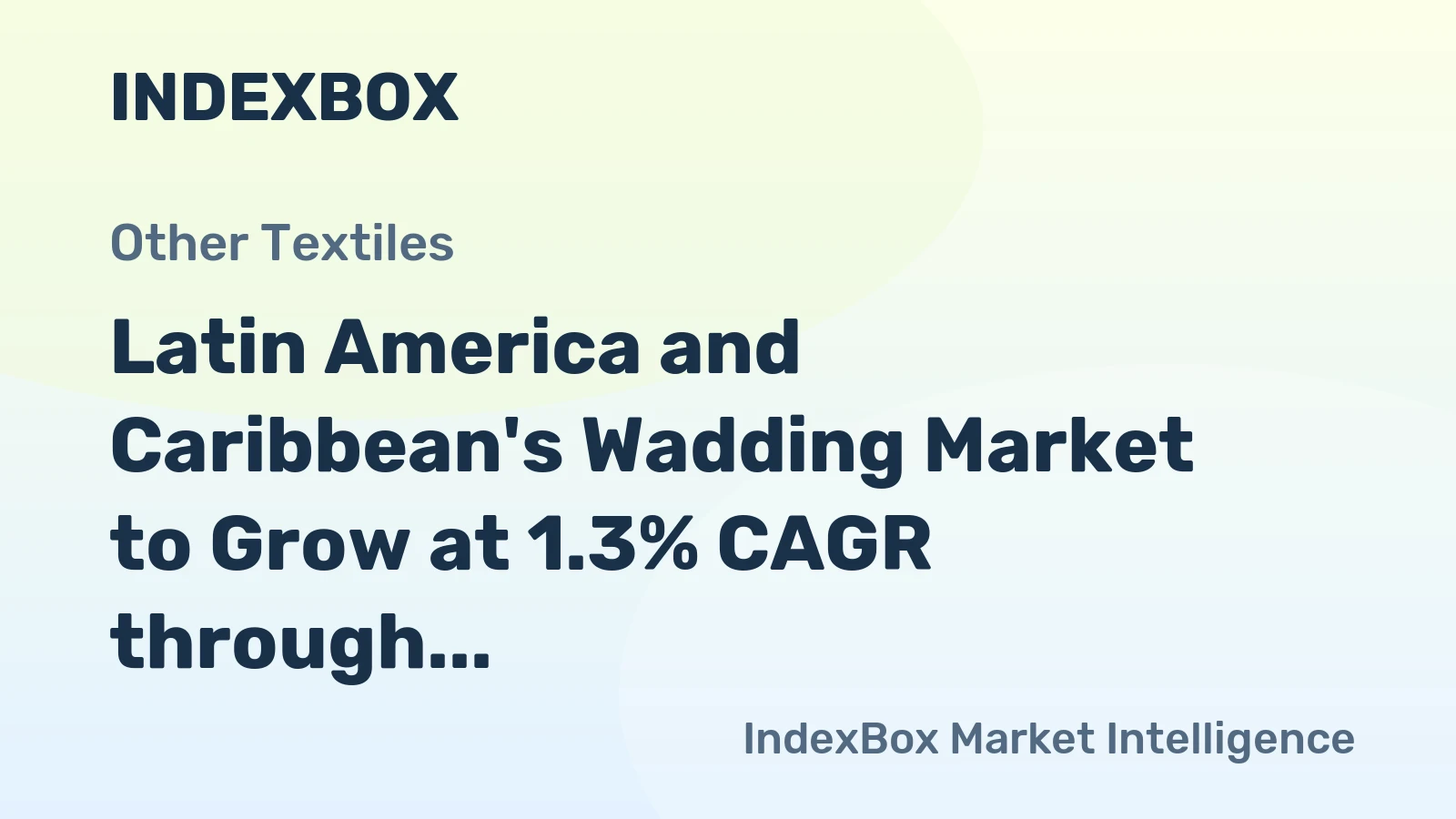 Latin America and Caribbean's Wadding Market to Grow at 1.3% CAGR through 2035