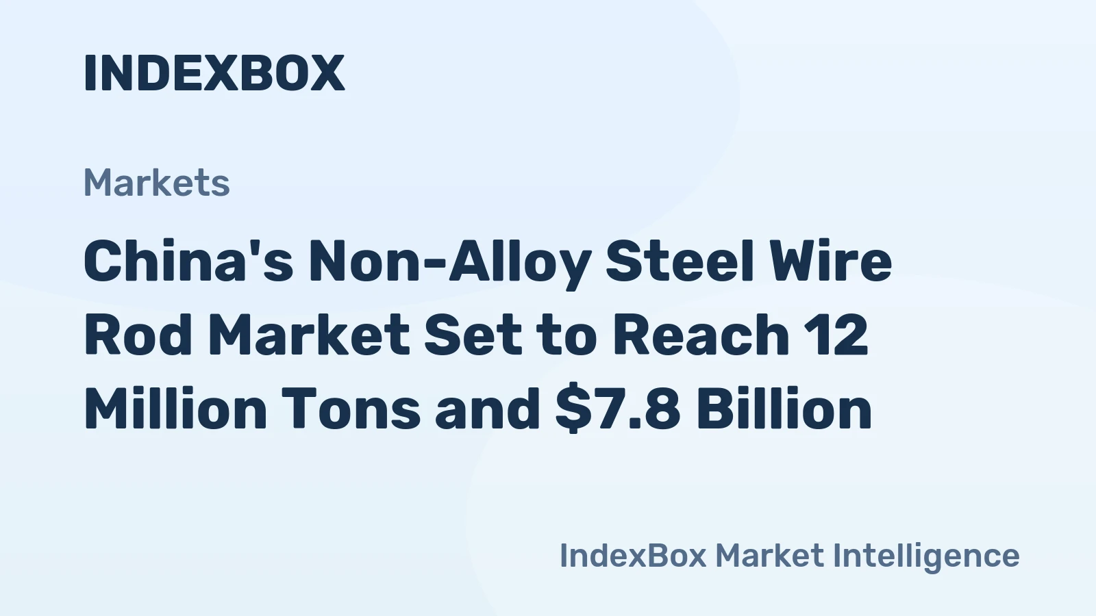 China's Non-Alloy Steel Wire Rod Market Set to Reach 12 Million Tons and $7.8 Billion