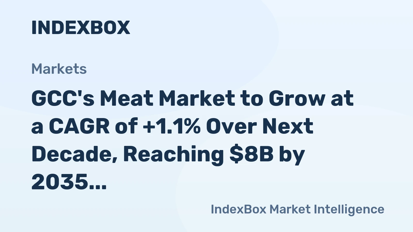 GCC's Meat Market to Grow at a CAGR of +1.1% Over Next Decade, Reaching $8B by 2035