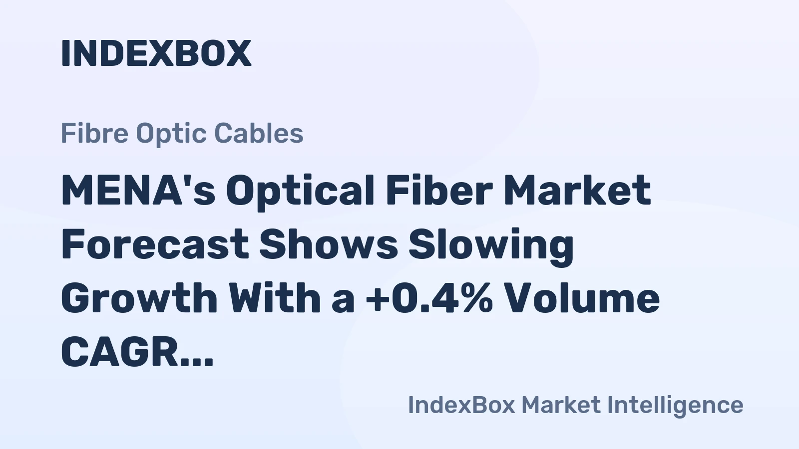 MENA's Optical Fiber Market Forecast Shows Slowing Growth With a +0.4% Volume CAGR Through 2035