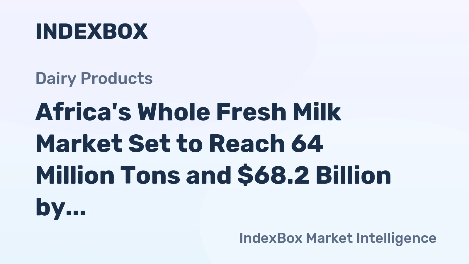 Africa's Whole Fresh Milk Market Set to Reach 64 Million Tons and $68.2 Billion by 2035